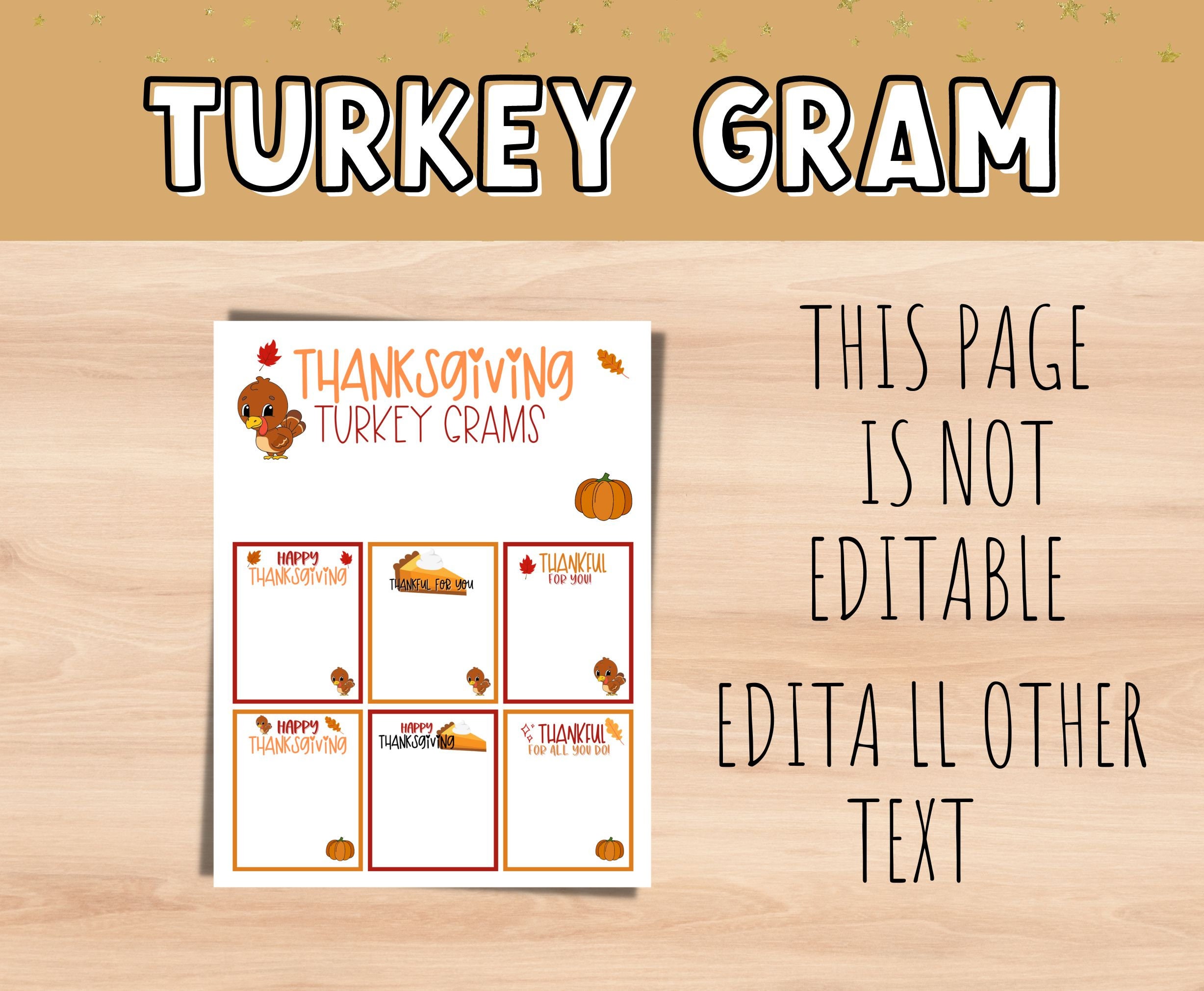 Turkey Gram Fundraising Flyer for PTA PTO Thanksgiving Event. - Etsy