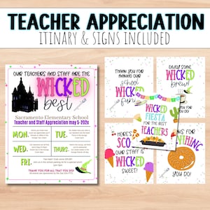 Witches Good Teachers & Staff. Pink and Green Teacher Appreciation Week ...