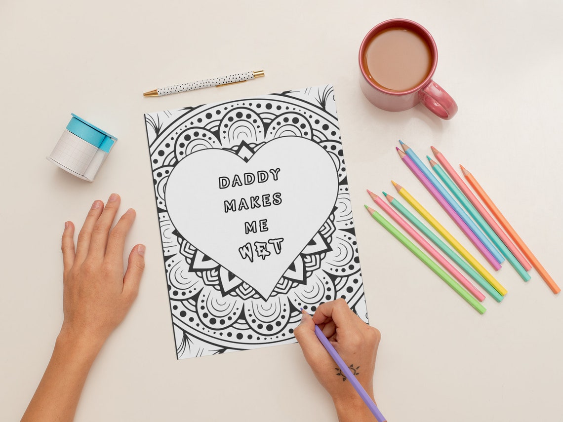 Erotic Coloring Page Ddlg Coloring Page Daddy Sexy Etsy