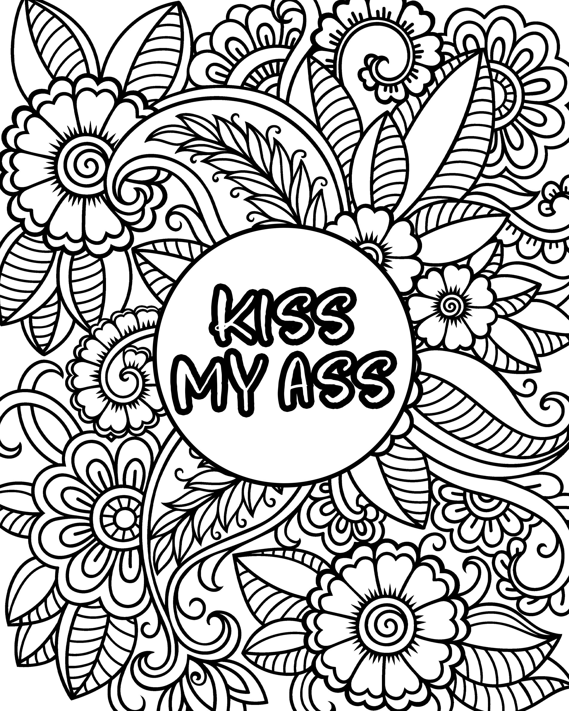 Erotic Coloring Page Swear Word Coloring Adult Coloring Etsy Canada