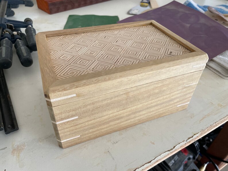 Custom Wood Box W/ Baltic Birch Diamond Patern - Etsy