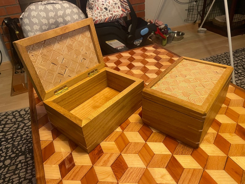 Custom Wood Box W/ Baltic Birch Diamond Patern - Etsy