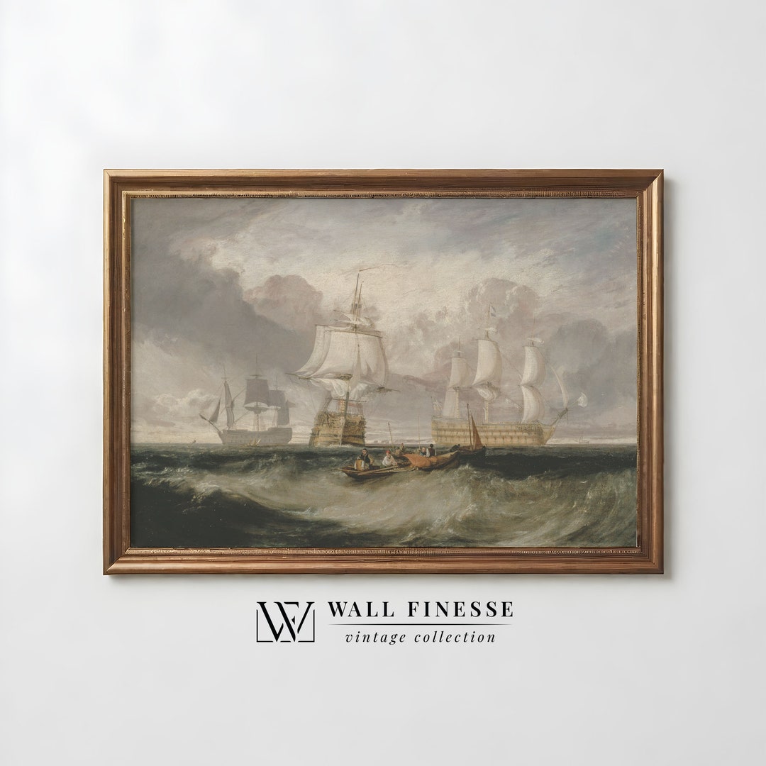 Antique Victorious Return Painting | Vintage Seascape Print | Sea Oil ...