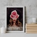 Rose Head Woman, Woman With Flower Head Painting, Lure, Wall Decor ...