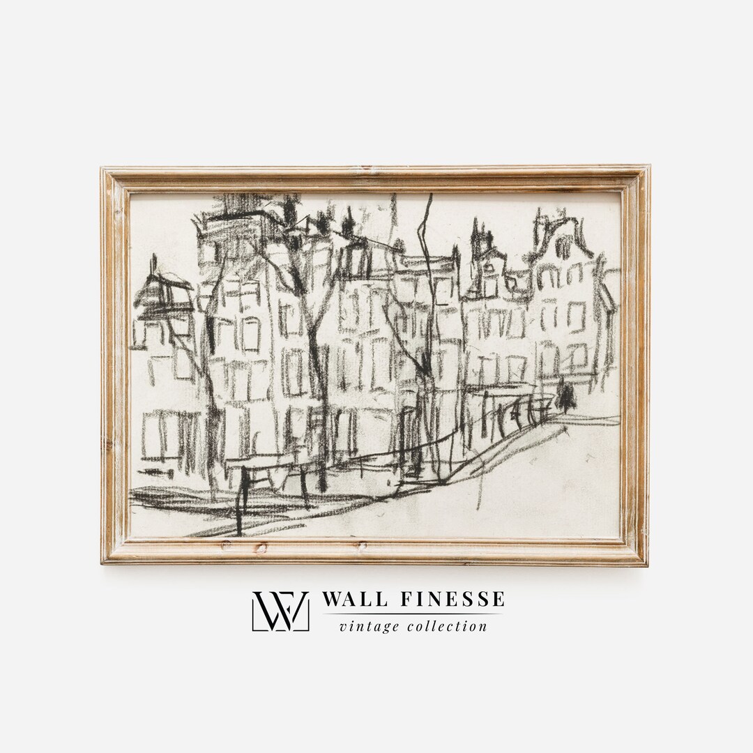 Vintage Architecture Sketch | Line Art Antique Drawing | Printable ...