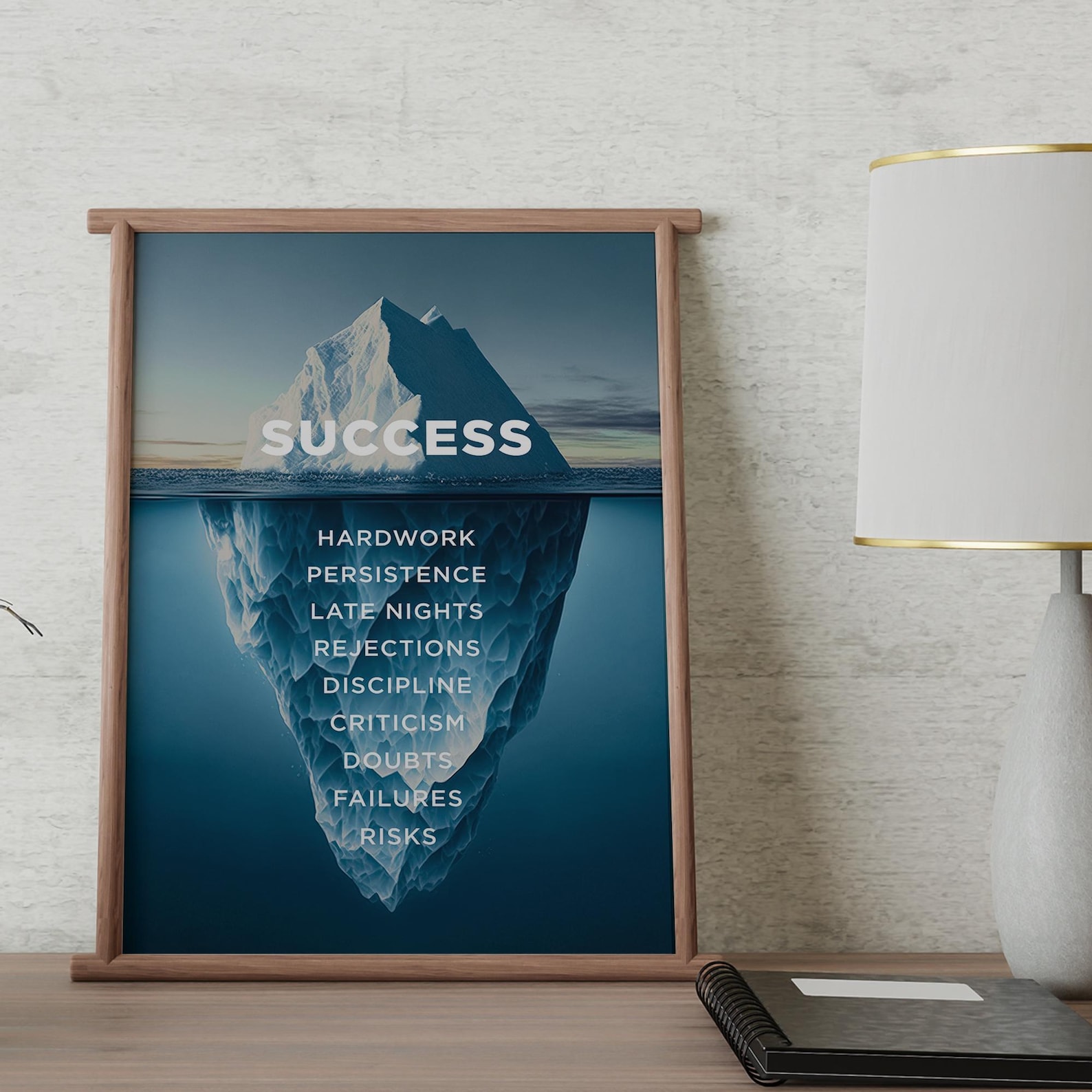 Motivational Decor, Motivational Print, Success Iceberg, Digital ...