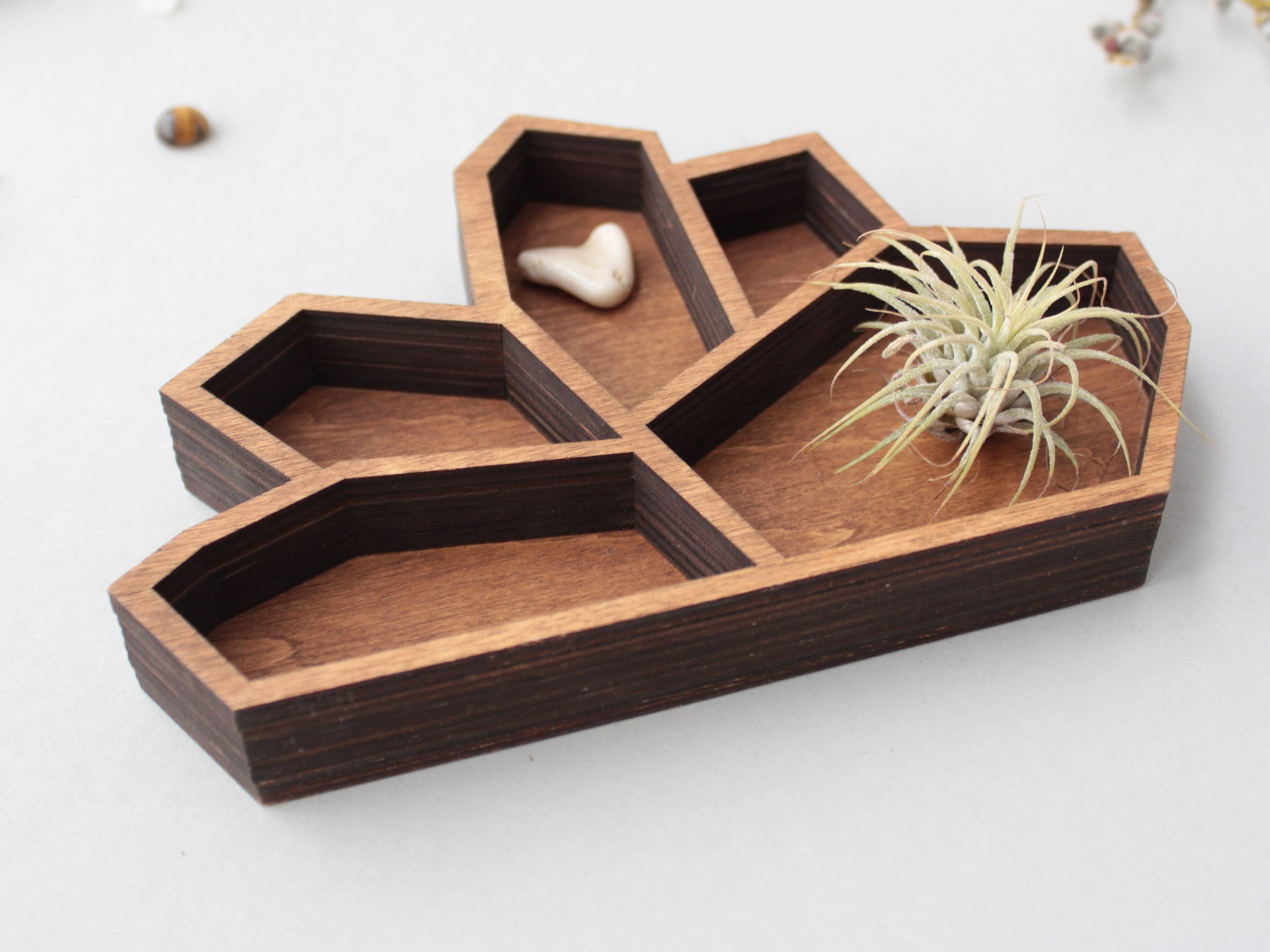 Small Crystal Tray / Wooden Tray Crystal Storage / Tumbled - Etsy