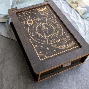 Divination Set Tarot Deck Box, Opal Crystal Pendulum and Dowsing Board ...