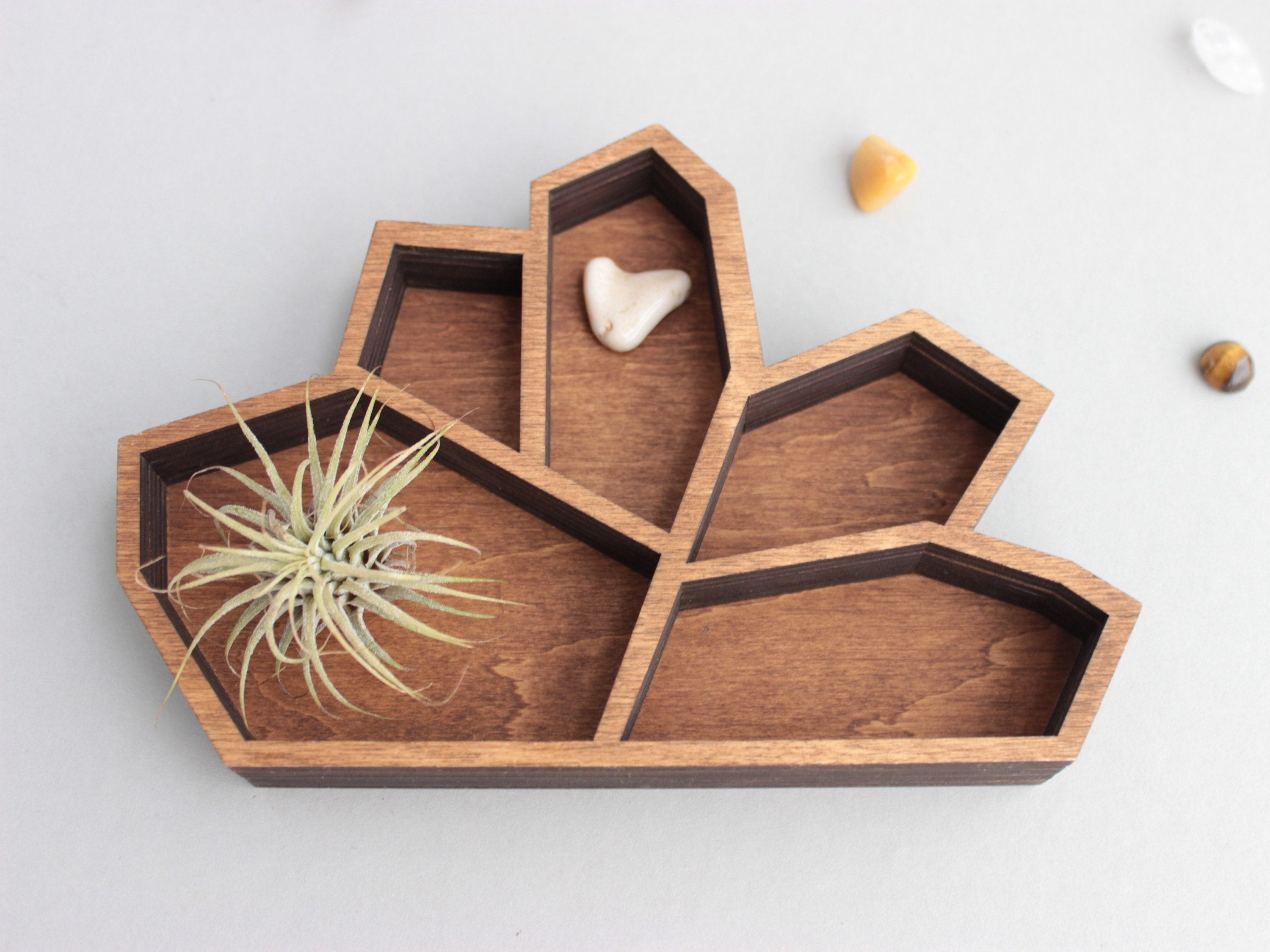 Small Crystal Tray / Wooden Tray Crystal Storage / Tumbled - Etsy
