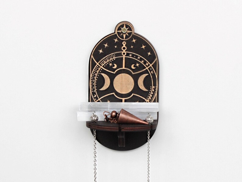 Pendulum Stand Wall Hanging With Moon Phases Mini Crystal - Etsy