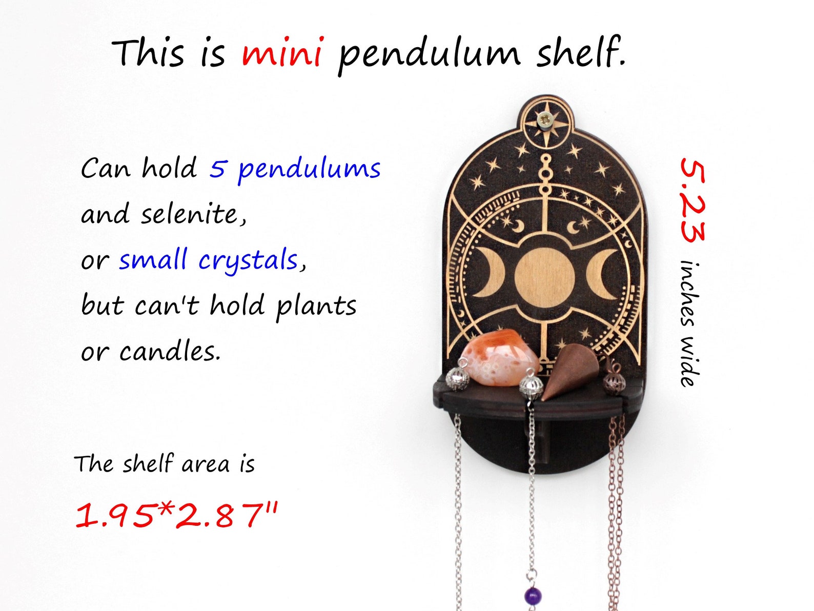 Pendulum Stand Wall Hanging With Moon Phases Mini Crystal - Etsy