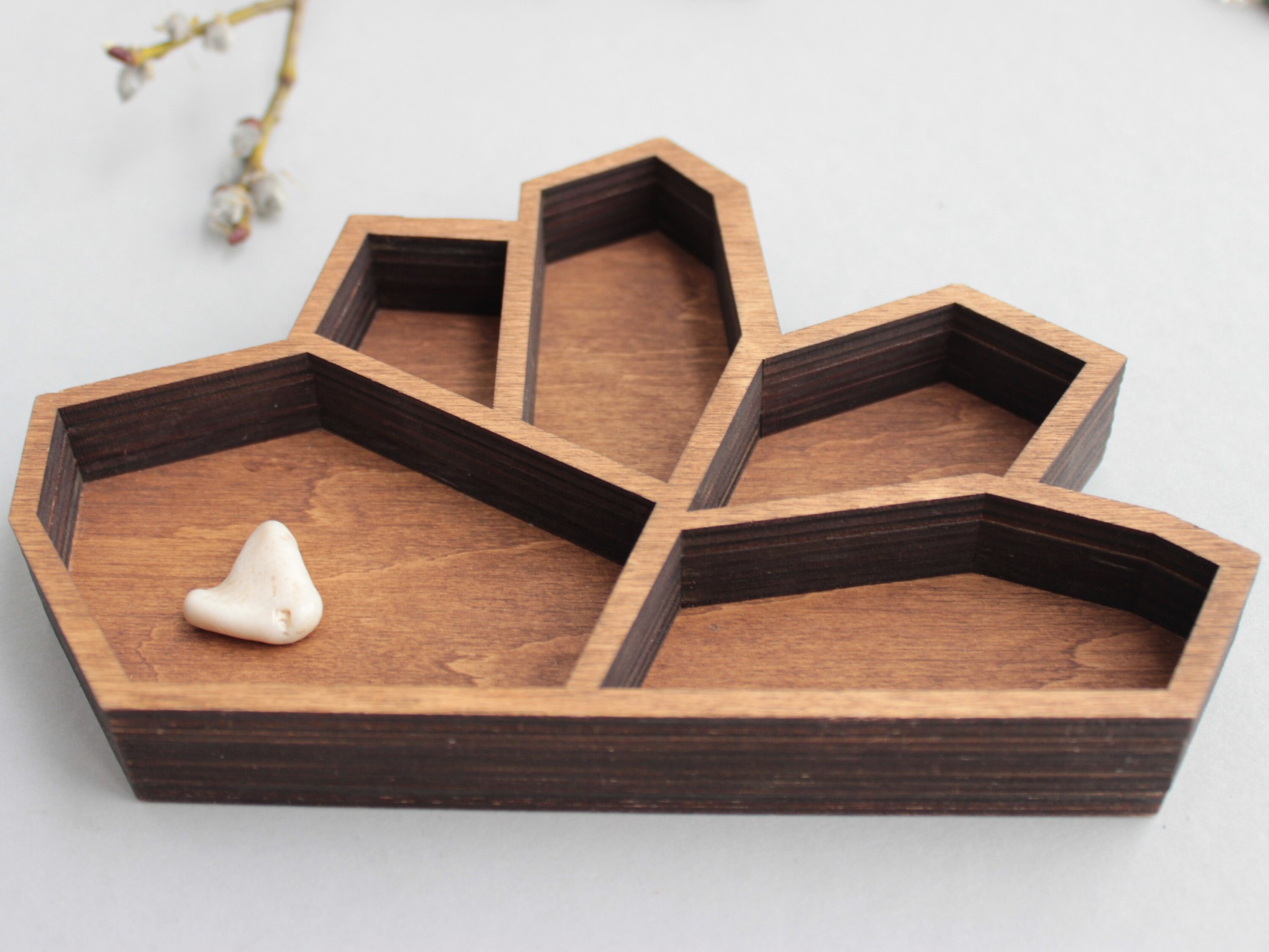 Small Crystal Tray / Wooden Tray Crystal Storage / Tumbled - Etsy