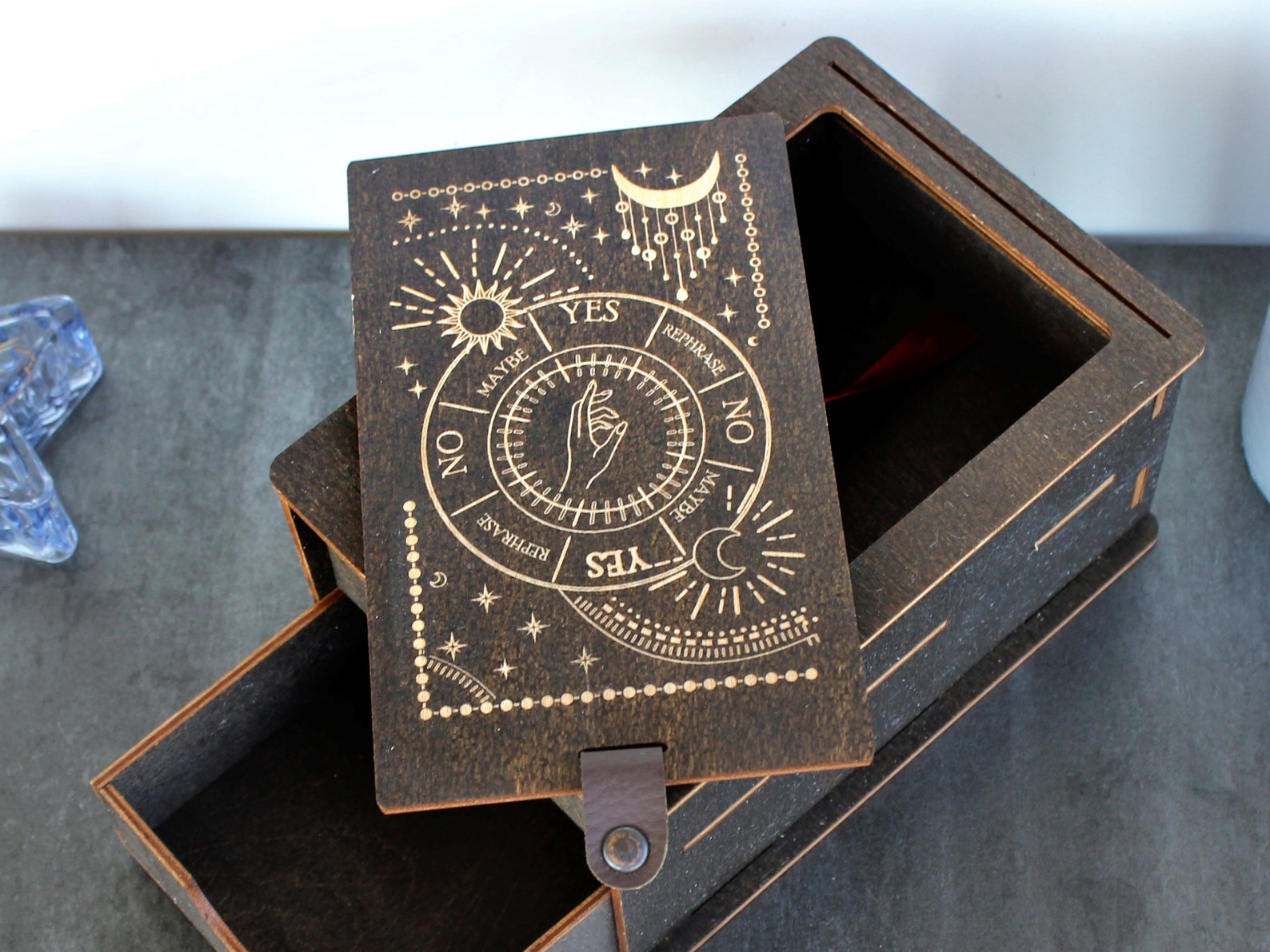 Double Tier Tarot Deck Box With a Pendulum Board Lid. Tarot - Etsy