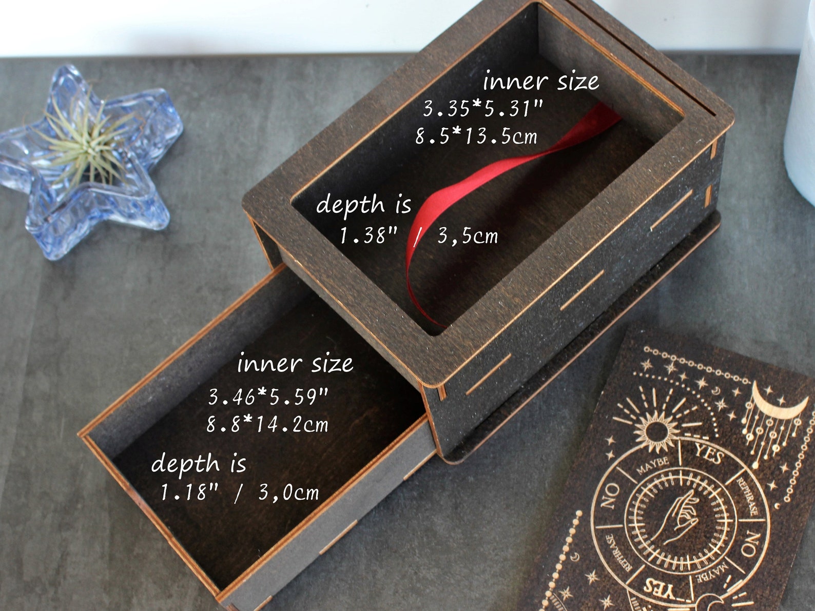 Double Tier Tarot Deck Box With a Pendulum Board Lid. Tarot - Etsy
