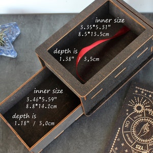 Double Tier Tarot Deck Box With a Pendulum Board Lid. Tarot Crystal Box ...