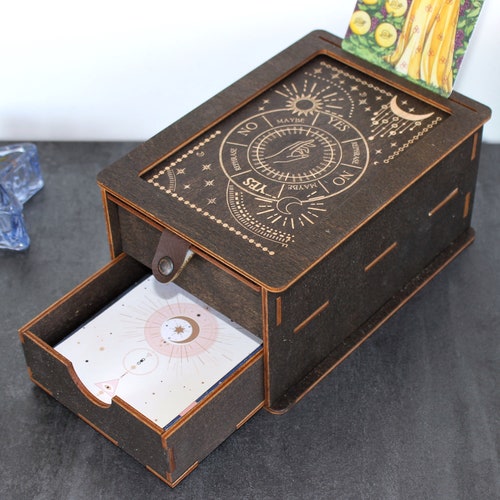 Tarot Card Box With a Pendulum Board Lid. Best Friend Birthday - Etsy