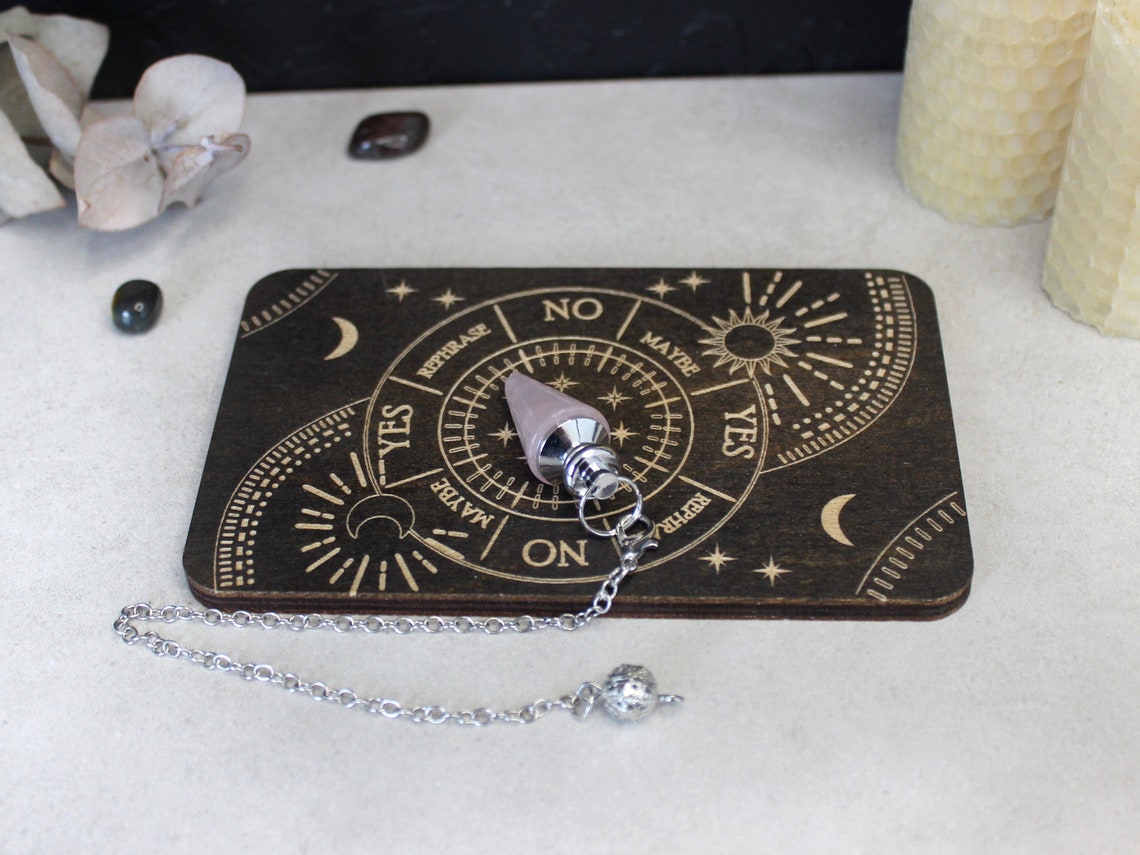 Pendulum Board Pocket Size. Mini Divination Board. Travel Yes No Board ...
