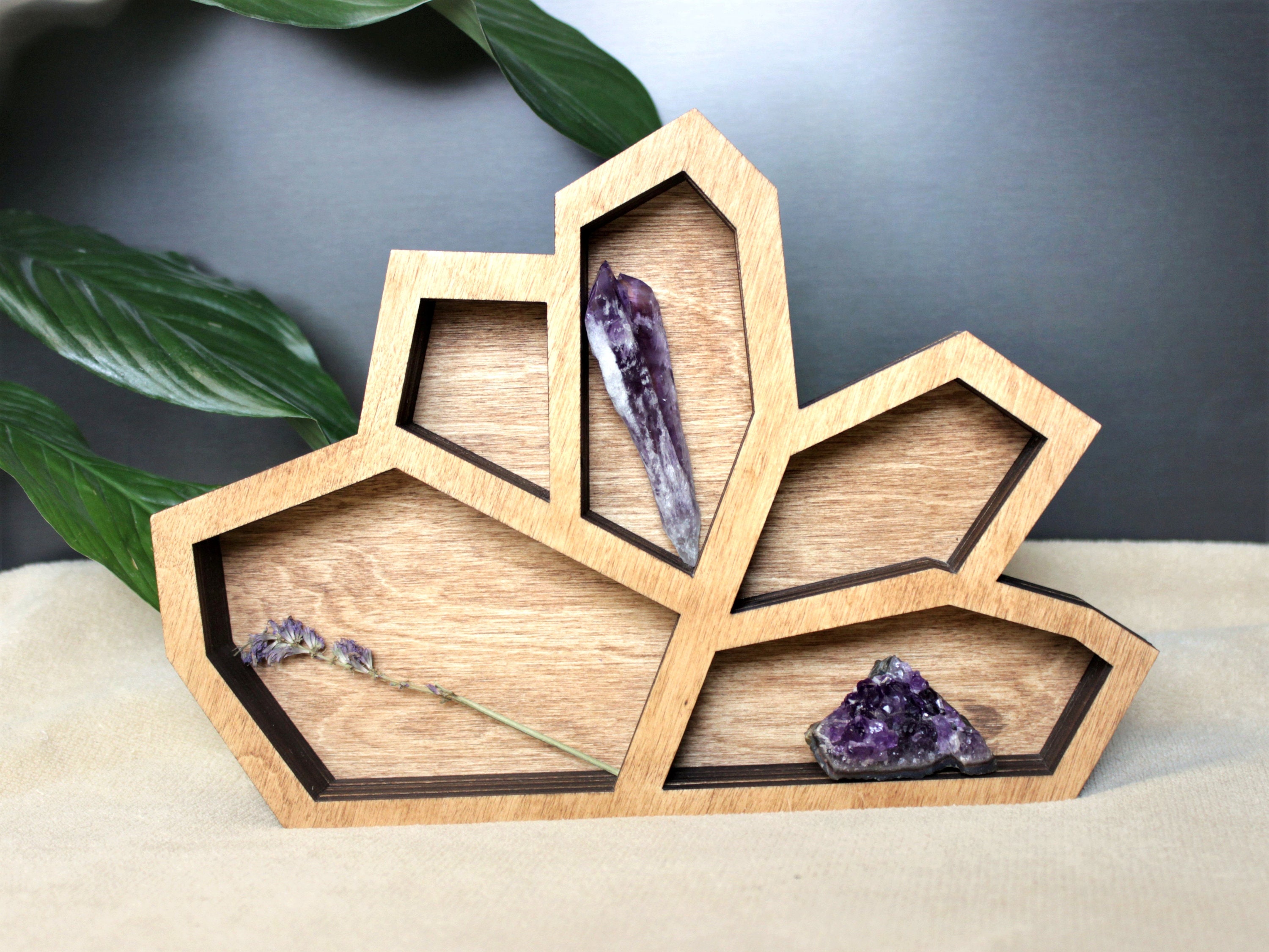 Small Crystal Tray / Wooden Tray Crystal Storage / Tumbled - Etsy