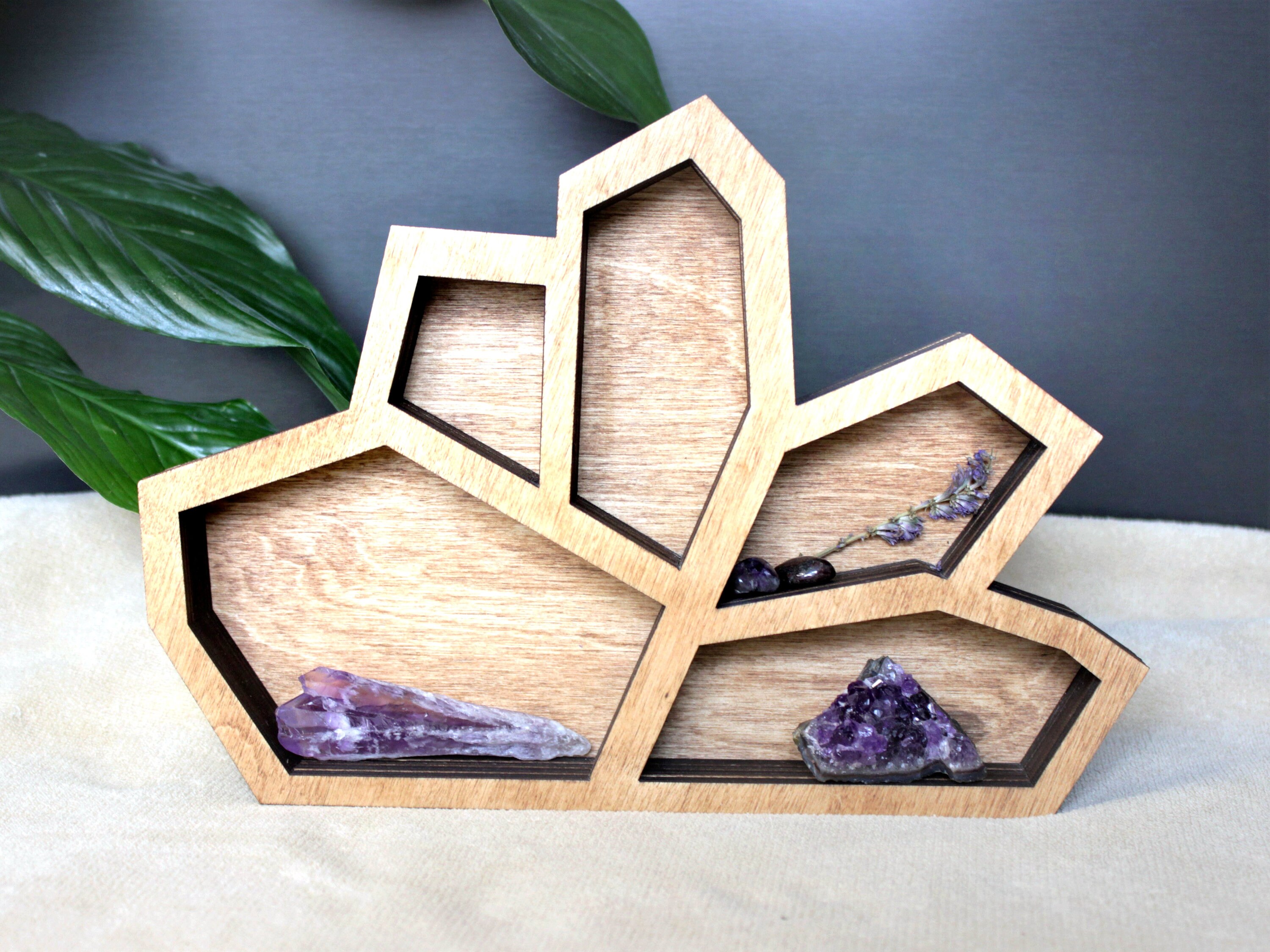 Small Crystal Tray / Wooden Tray Crystal Storage / Tumbled - Etsy