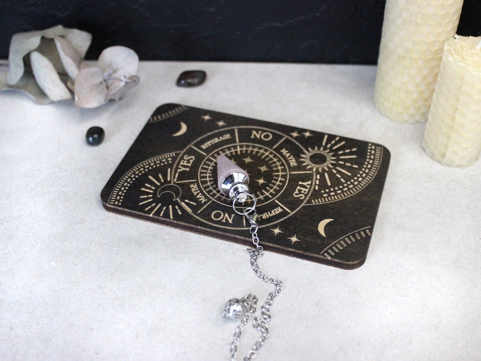 Pendulum Board Pocket Size. Mini Divination Board. Travel Yes No Board ...