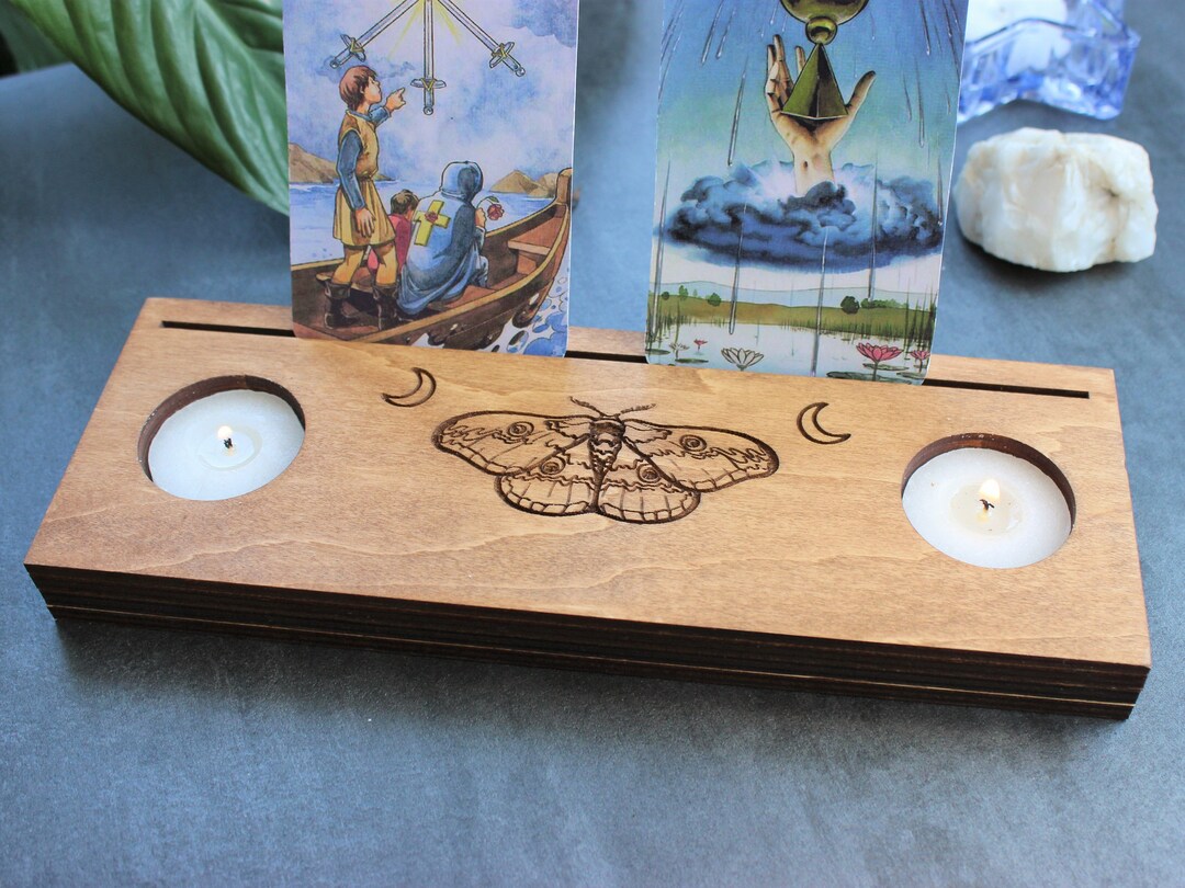 Luna Moth Tarot Card Stand Three Cards Holder Display. Tarot Stand With ...