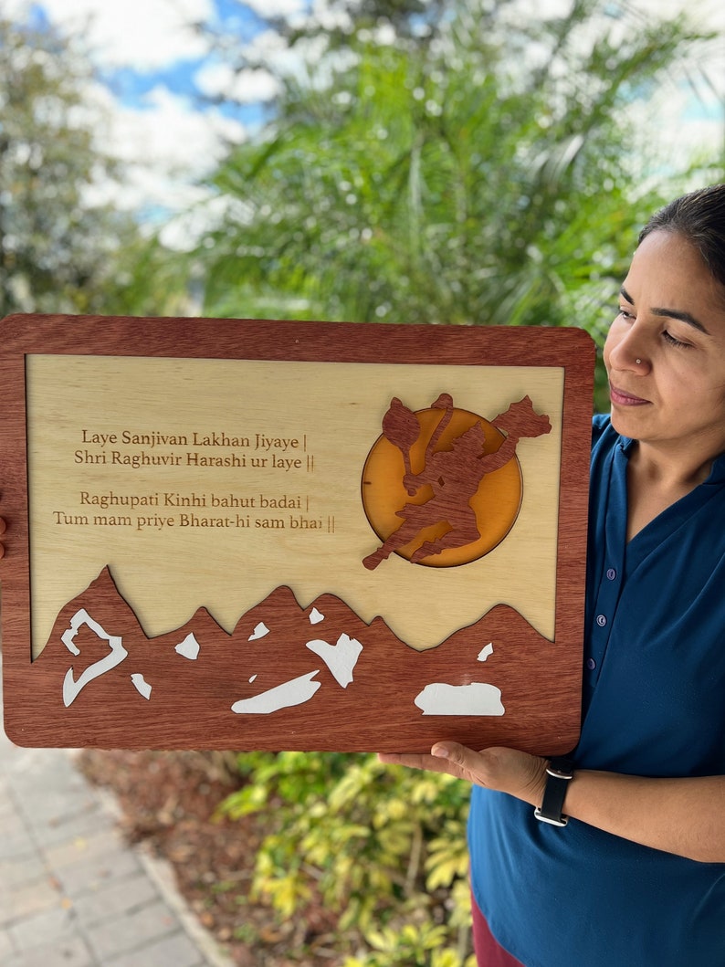 Large Hanuman Sign Bajrangbali Wooden Art Hanuman Wall - Etsy