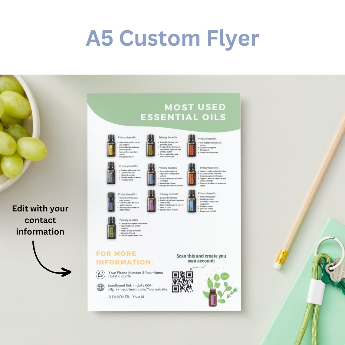 A5 Doterra Custom Flyer, Essential Oils Flyer, Wellness Advocate ...