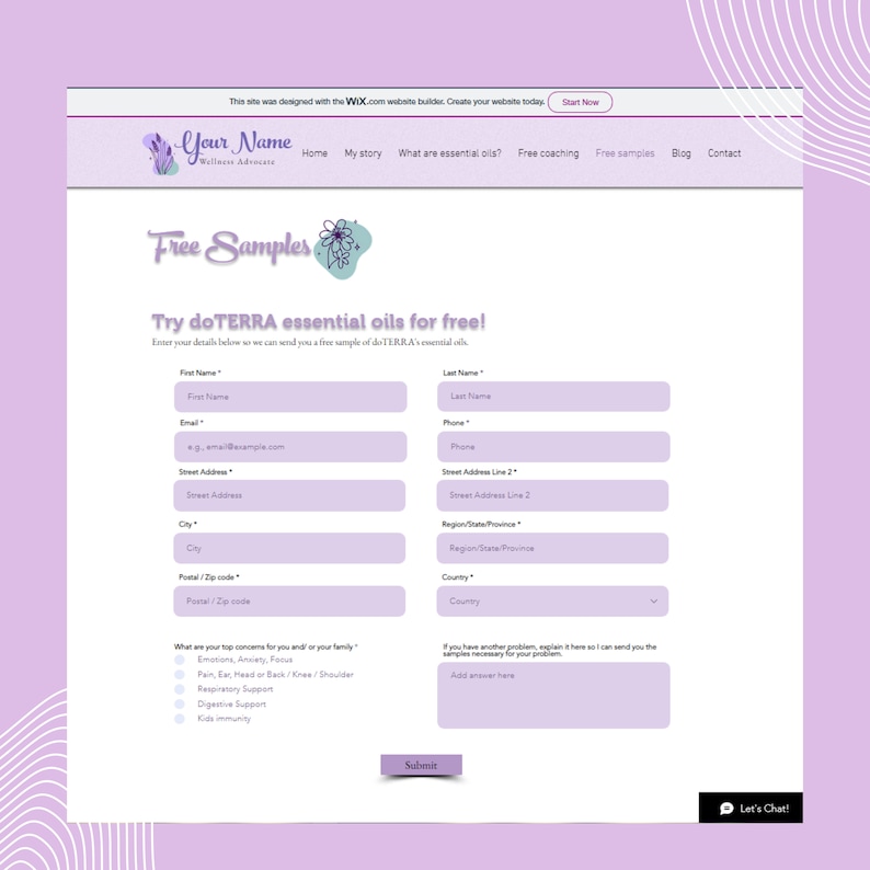Doterra Business Website Template Wellness Advocate Website Wix Template Webiste Design Doterra ...