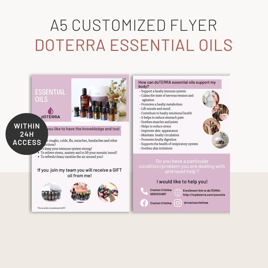 A5 Doterra Custom Flyer Essential Oils Flyer Wellness - Etsy UK