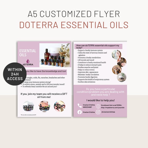A5 Doterra Custom Flyer Essential Oils Flyer Wellness - Etsy UK