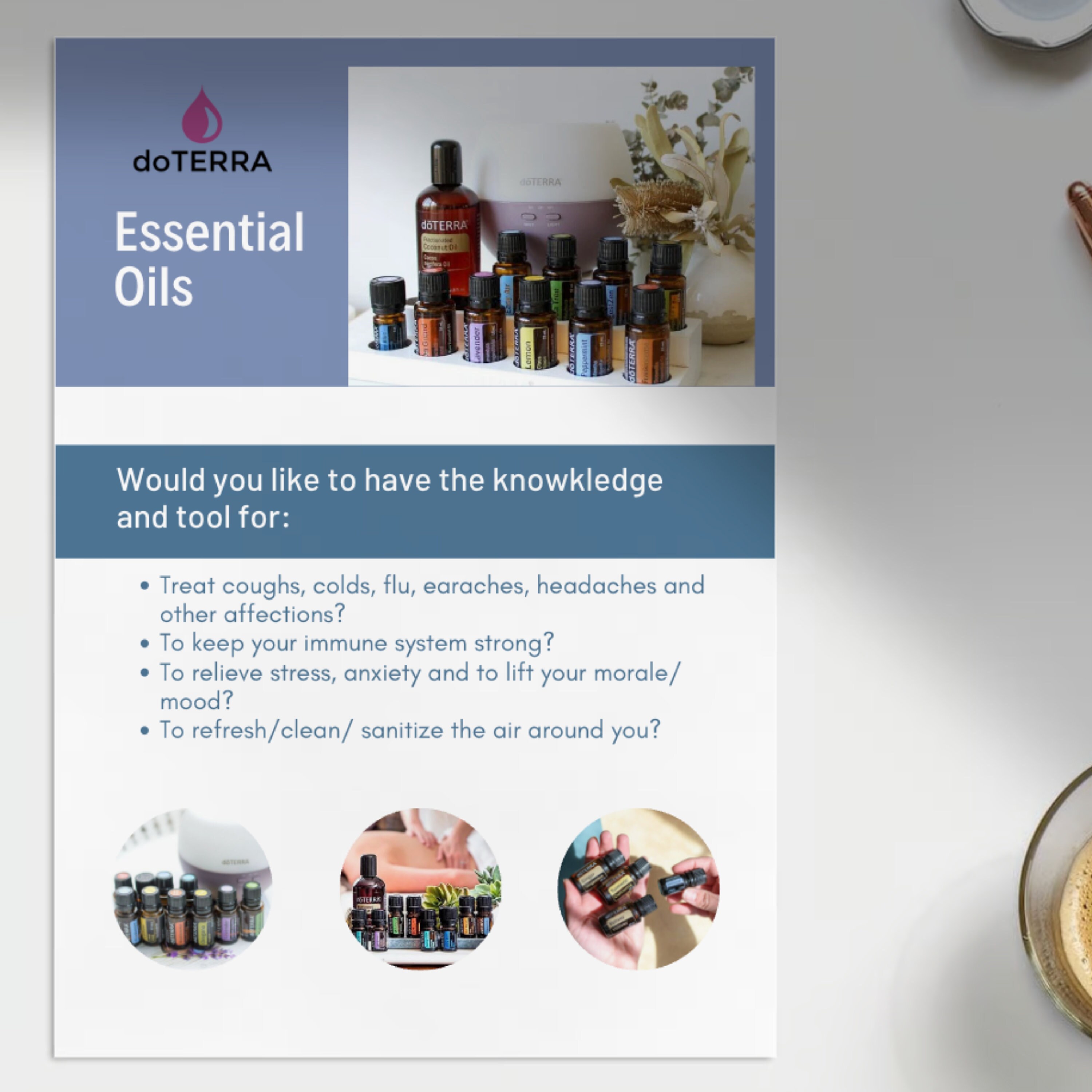 A5 Doterra Custom Flyer, Essential Oils Flyer, Wellnes Advocate ...