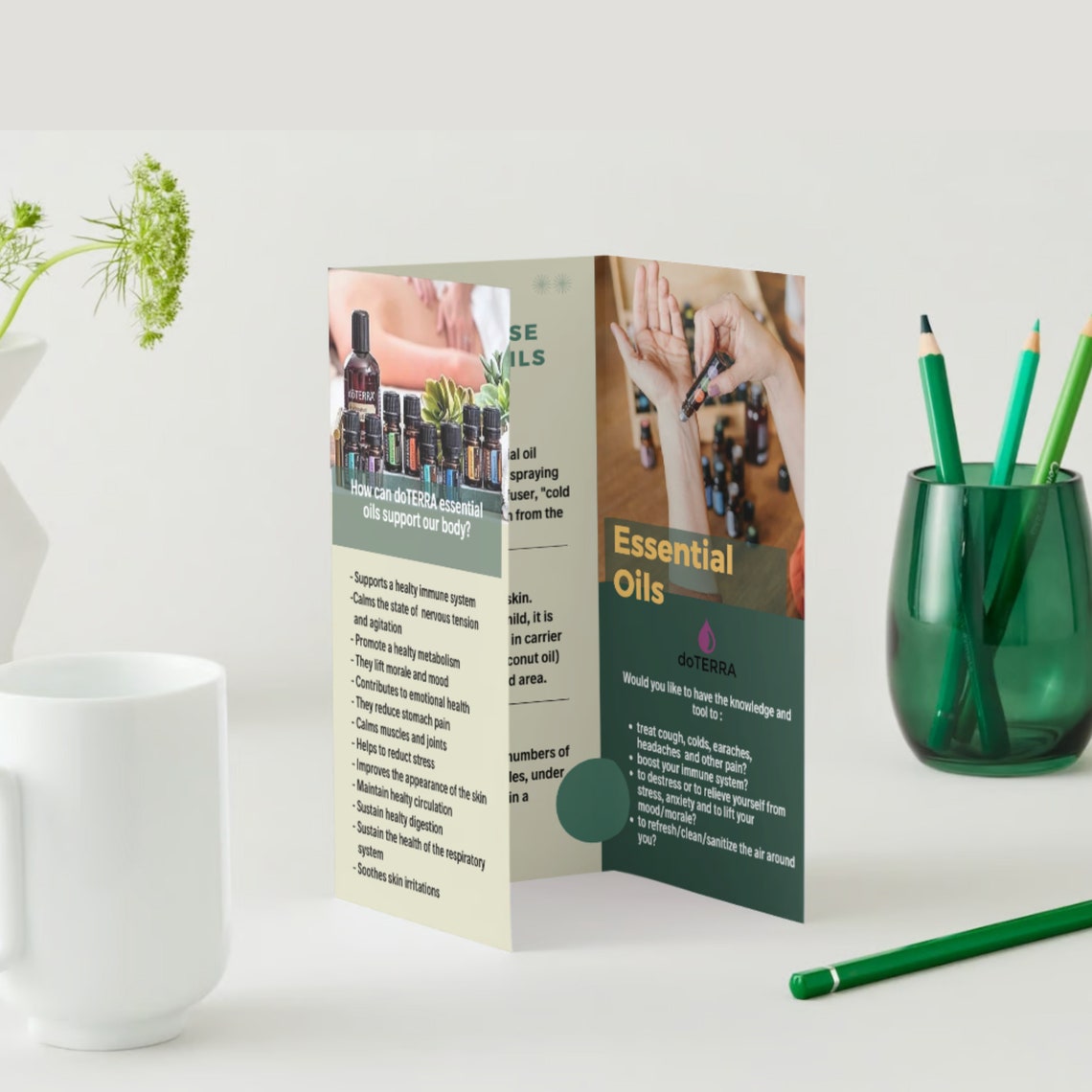 Trifold Custom Doterra Flyer, Essential Oils Flyer, Wellness Advocate ...