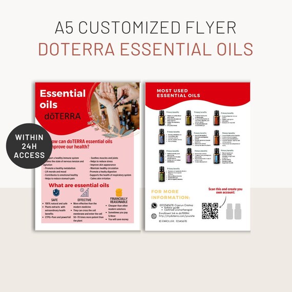 A5 Doterra Custom Flyer Essential Oils Flyer Wellnes - Etsy UK