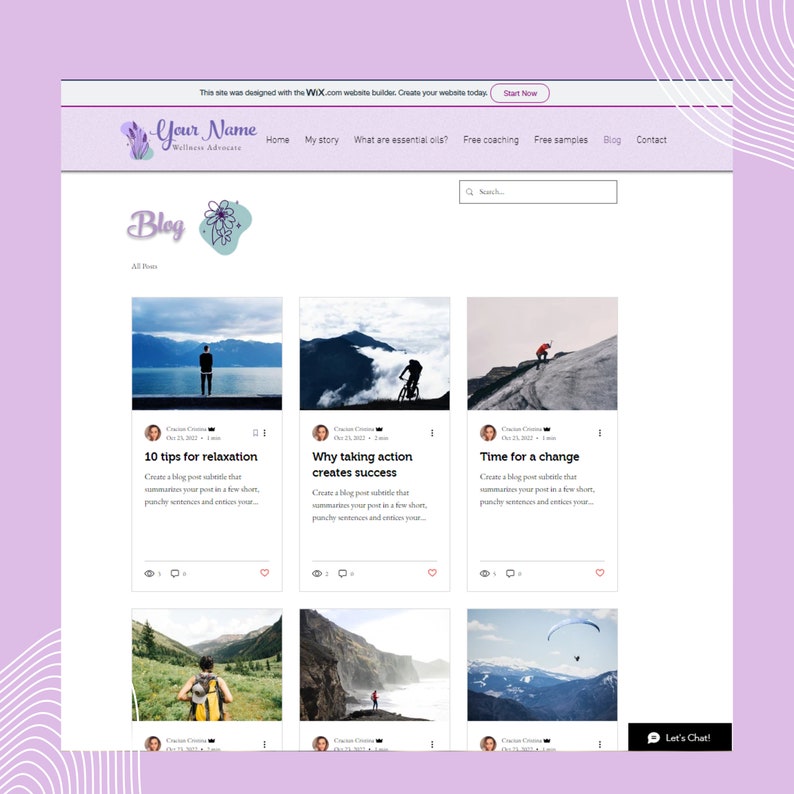 Doterra Business Website Template Wellness Advocate Website Wix Template Webiste Design Doterra ...