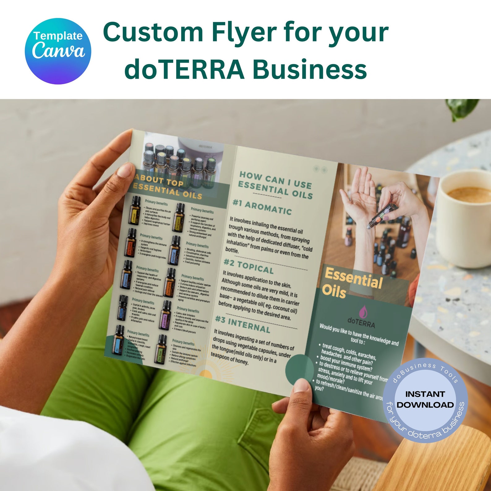 Trifold Custom Doterra Flyer, Essential Oils Flyer, Wellness Advocate ...