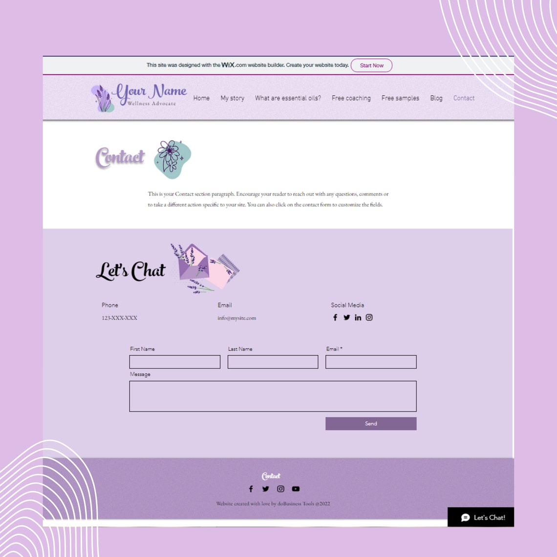 Doterra Business Website Template Wellness Advocate Website Wix Template Webiste Design Doterra ...