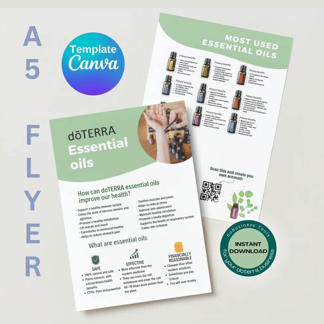 A5 Doterra Custom Flyer, Essential Oils Flyer, Wellness Advocate ...