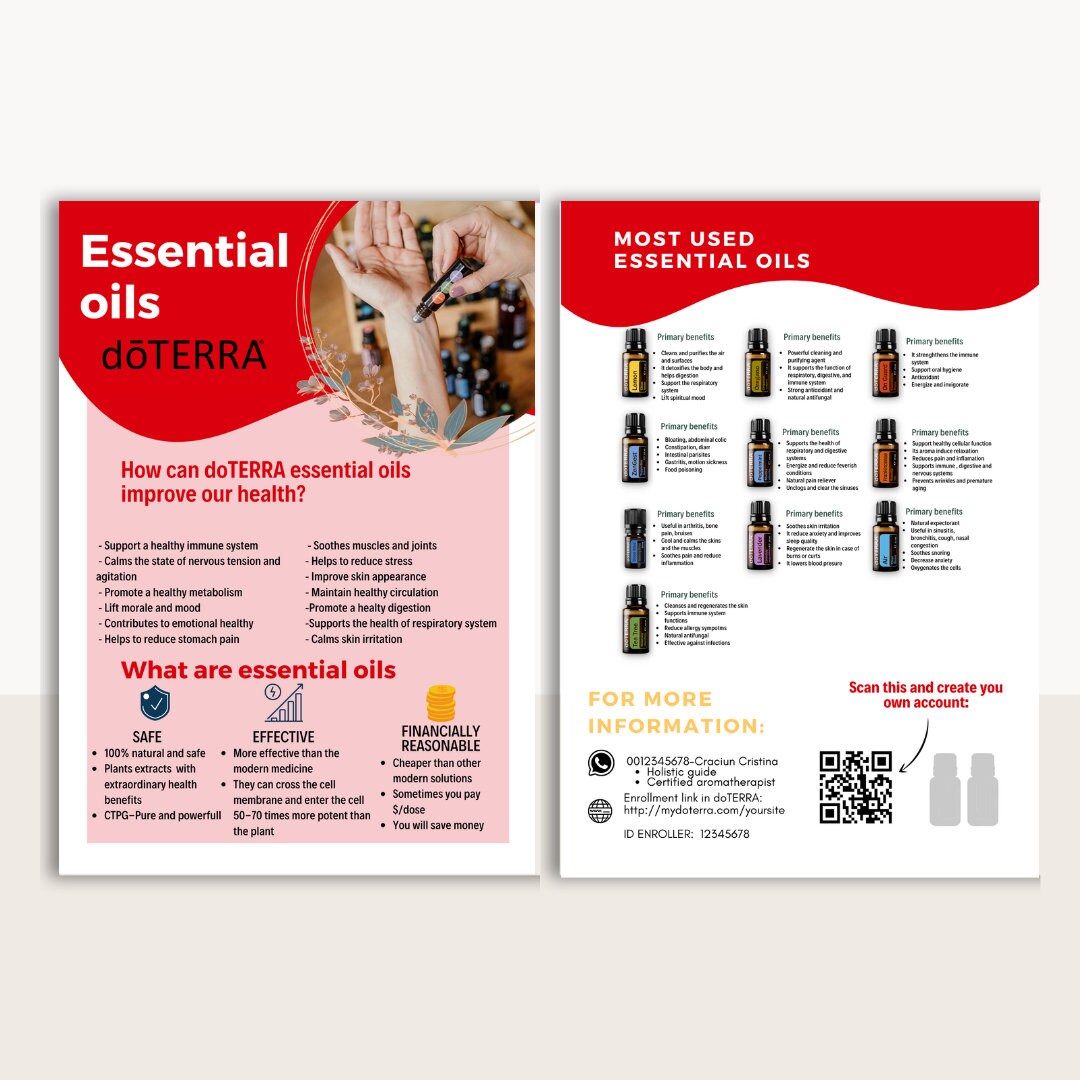 A5 Doterra Custom Flyer Essential Oils Flyer Wellnes - Etsy UK