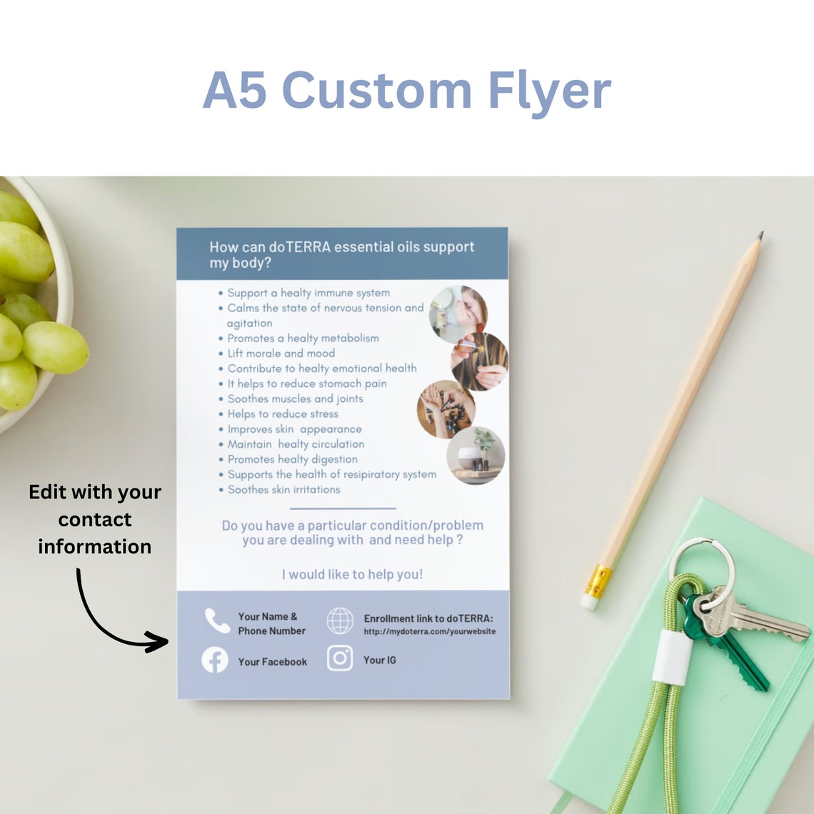 A5 Doterra Custom Flyer, Essential Oils Flyer, Wellnes Advocate ...