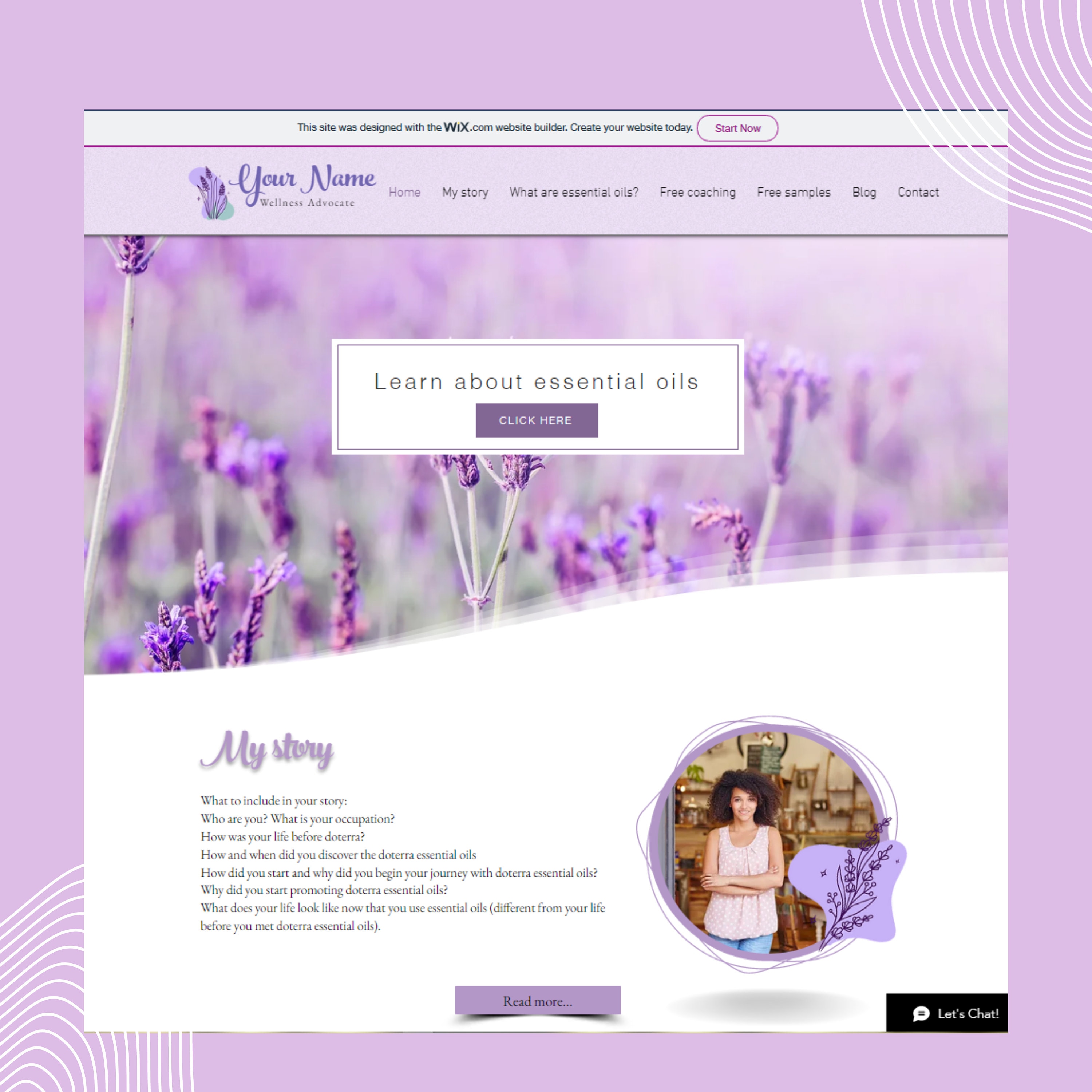 Doterra Business | Website Template | Wellness Advocate Website | Wix Template | Webiste Design ...