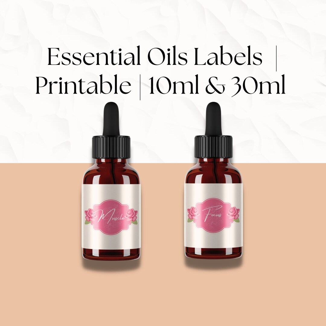Essential Oils Labels , Printable Essentials Oils Label 10ml & 30ml ...