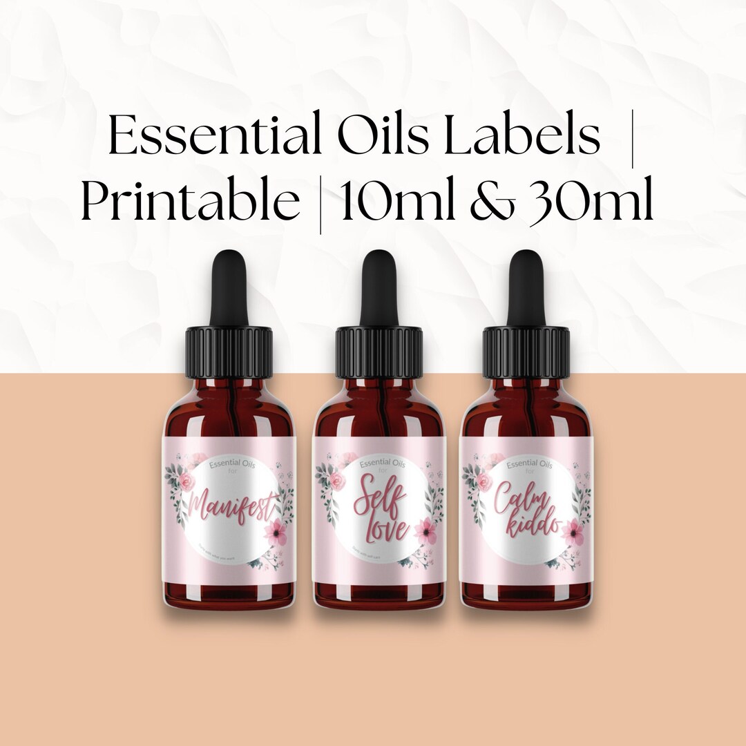 Essential Oils Labels , Printable Essentials Oils Label 10ml,diy ...