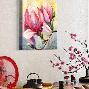Magnolia Tree Still Life, Original Oil Painting, Floral Art - Etsy