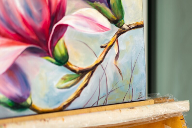 Magnolia Tree Still Life, Original Oil Painting, Floral Art - Etsy