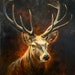 Original Oil Painting Deer Stag Unique Animal Art Painting Reindeer ...