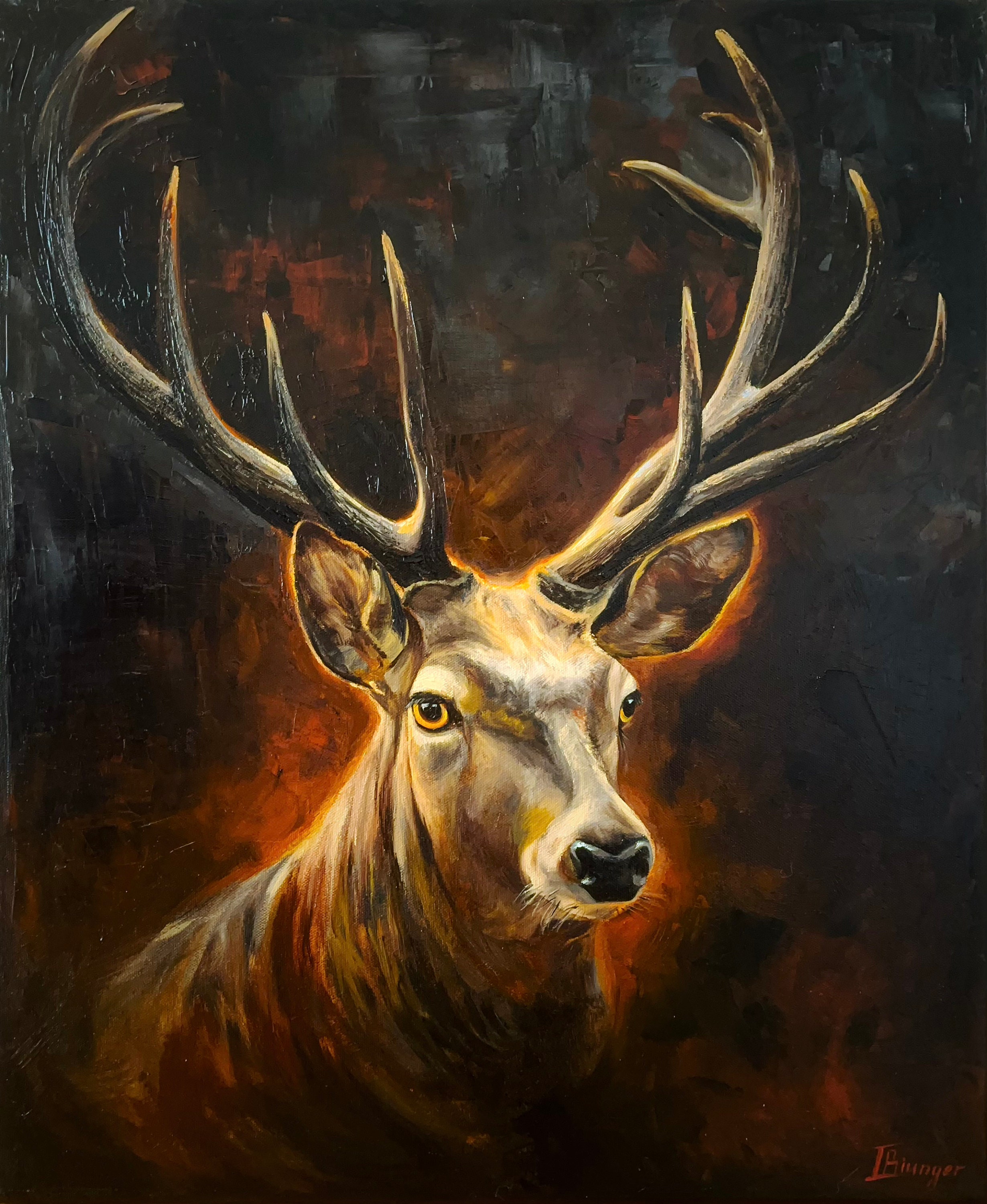 Stag Head Painting