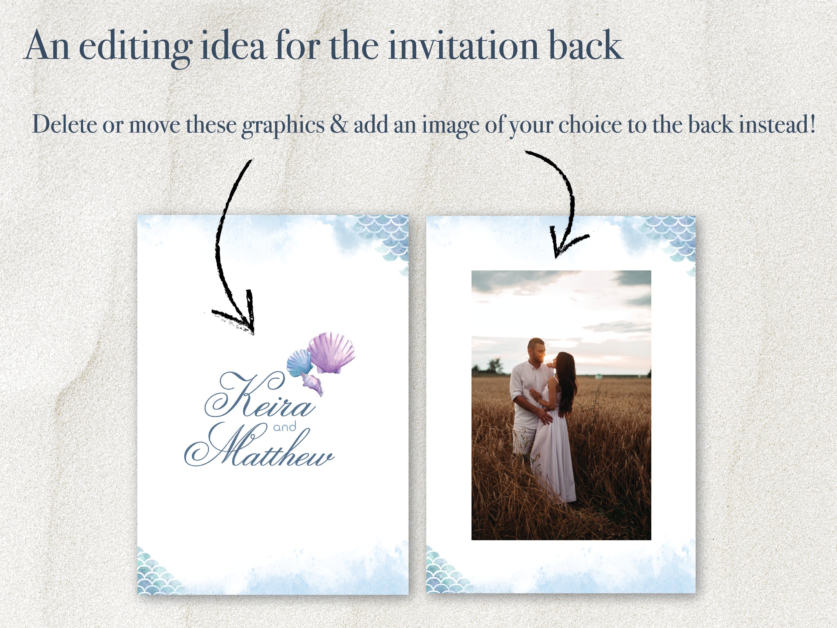 Ocean Sea Theme Wedding Invitation Template Bundle Invitation - Etsy