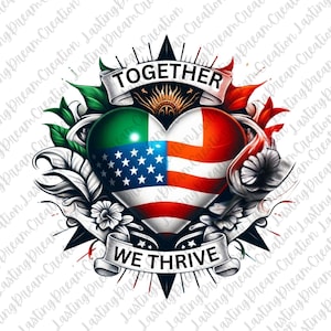 Mexican and USA Flag PNG for Unity and Pride - Etsy