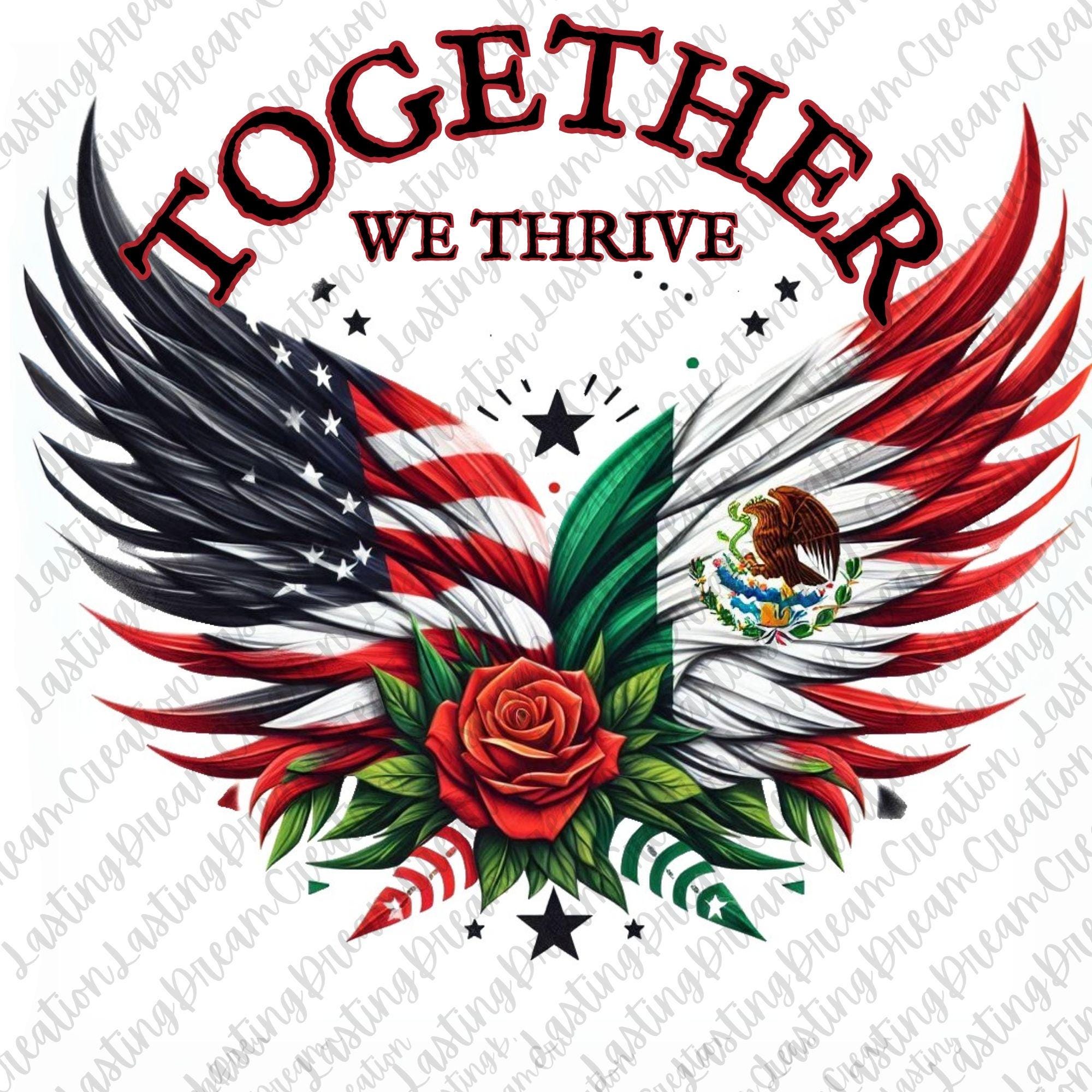 Mexican and USA Flag PNG for Unity and Pride - Etsy