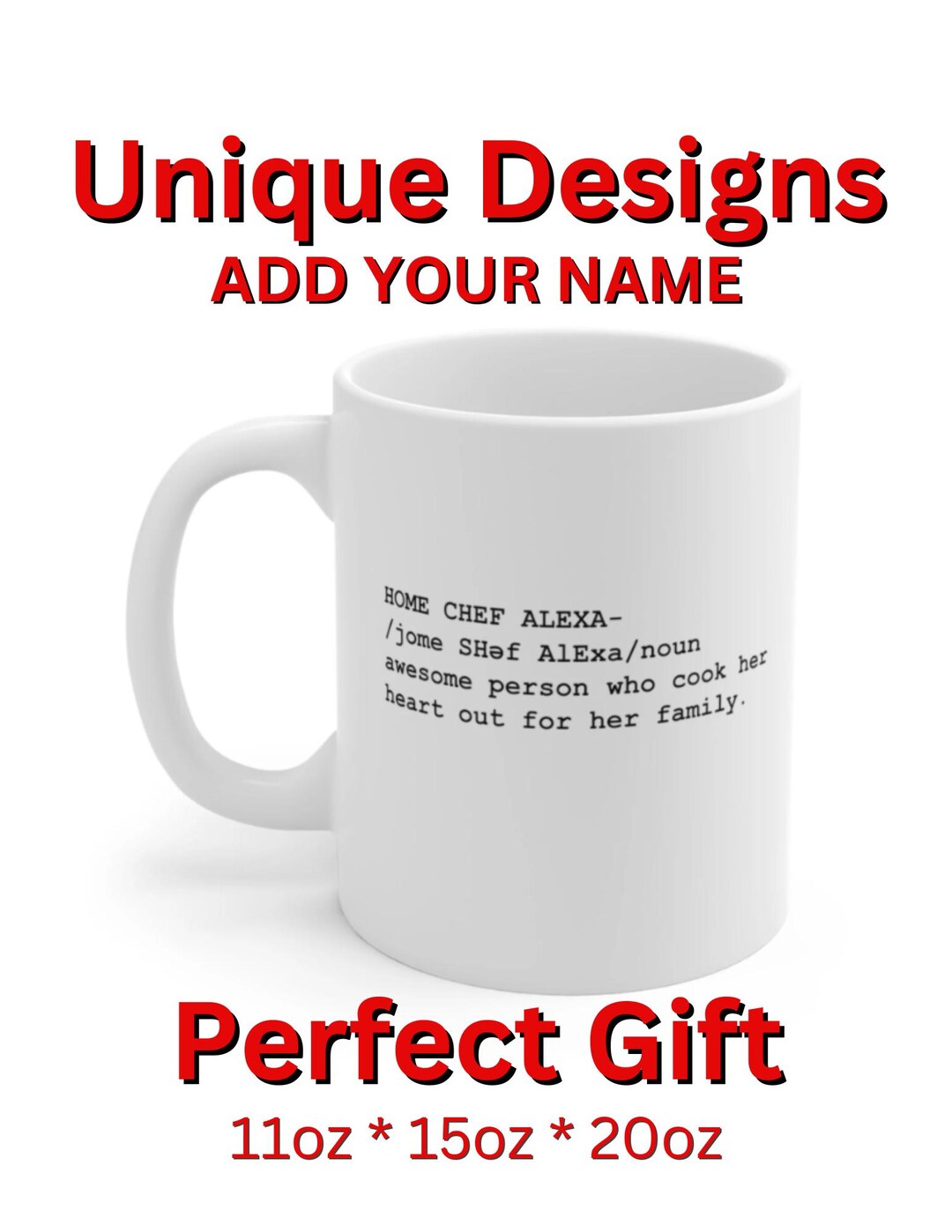 Home Chef Definition Custom Photo Mugs Gift Food Lovers 11oz, 15oz ...